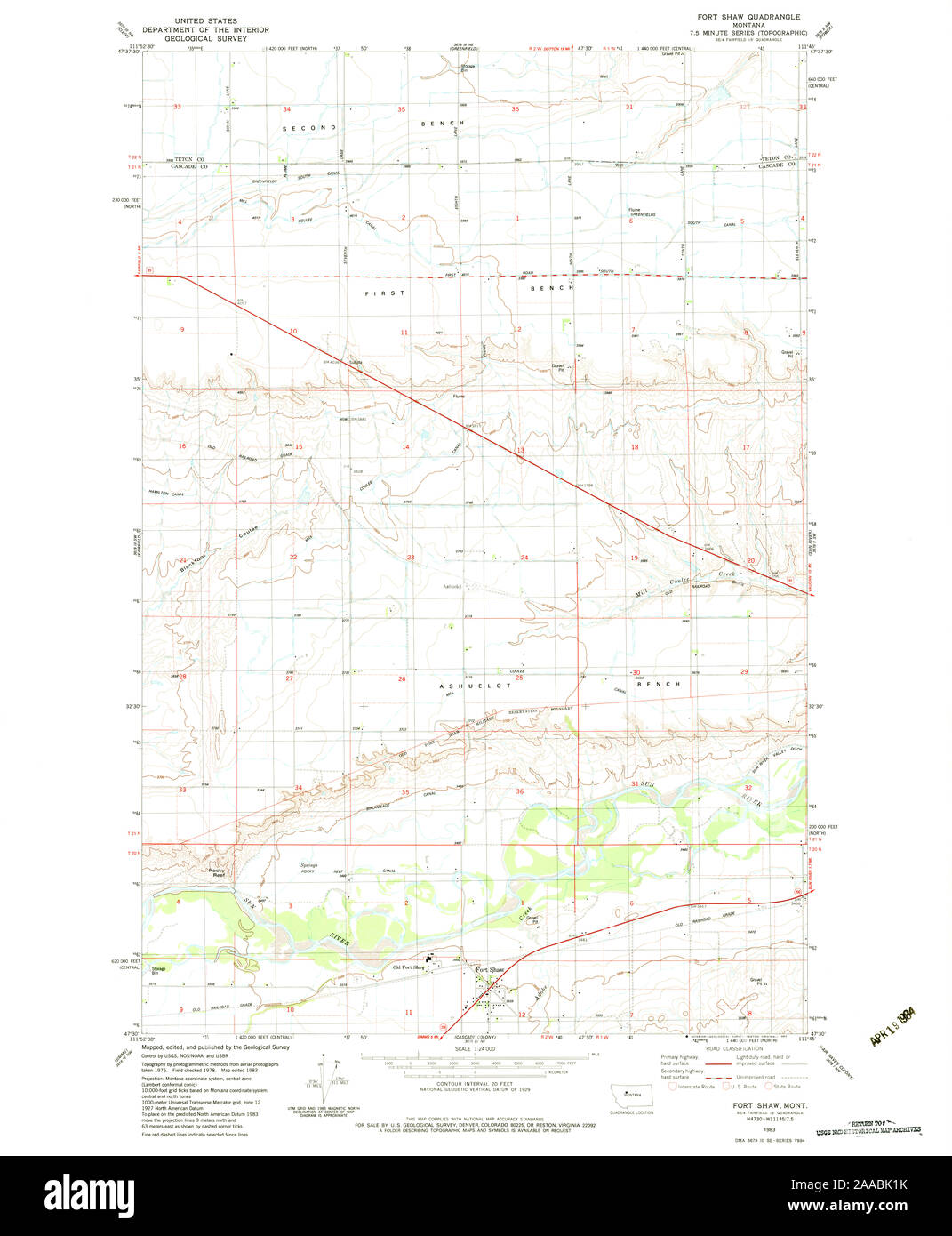 Map of fort shaw hi-res stock photography and images - Alamy