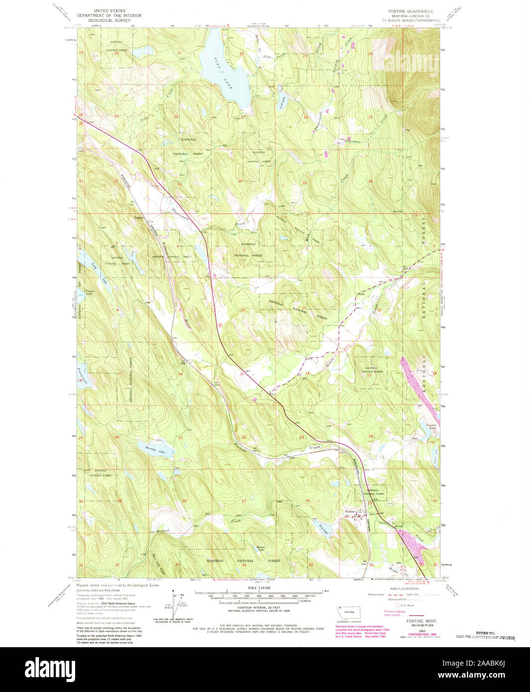 Fortine map hi-res stock photography and images - Alamy