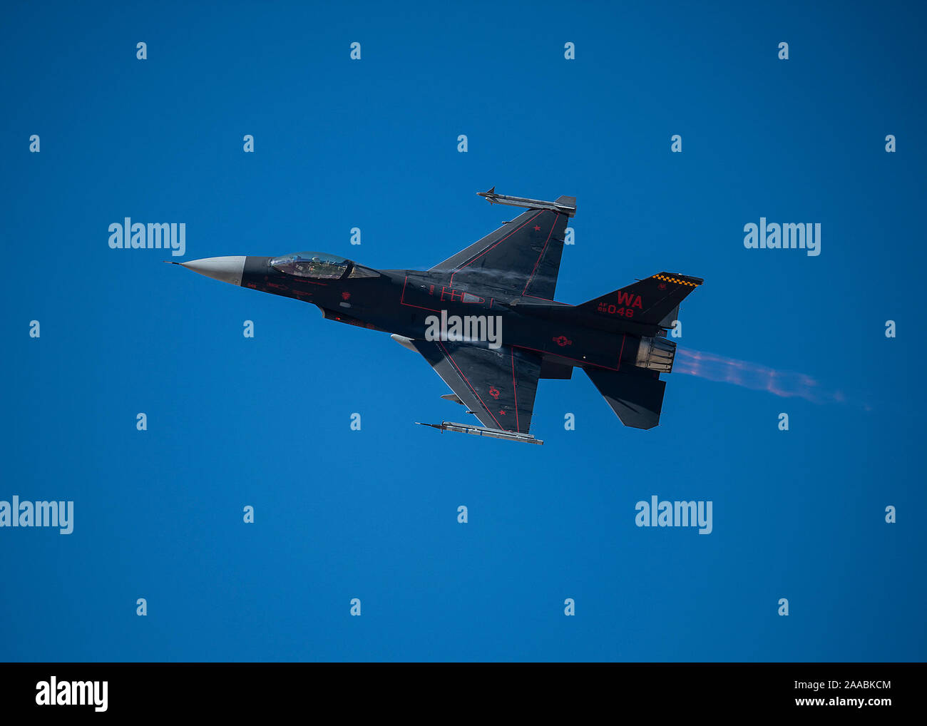An F-16 Fighting Falcon fighter jet assigned to the 64th Aggressor ...