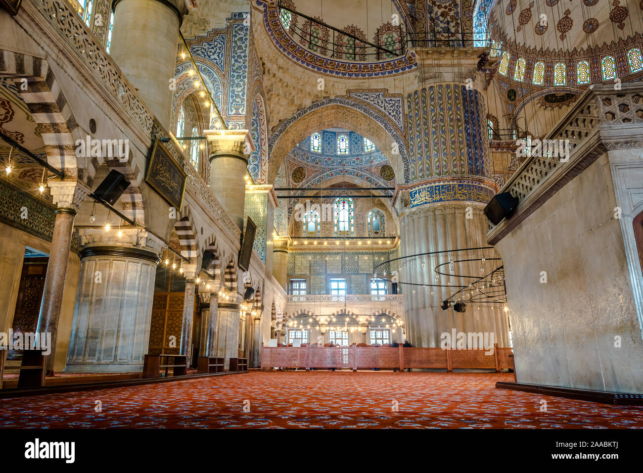 Interior design of the Sultanahmet Mosque the Blue Mosque in Istanbul ...