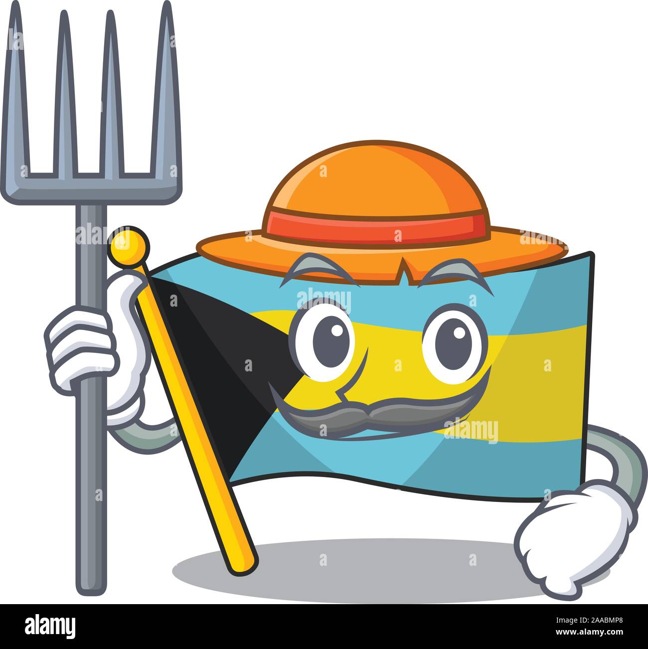 Flag bahamas cartoon with in farmer character Stock Vector Image & Art ...