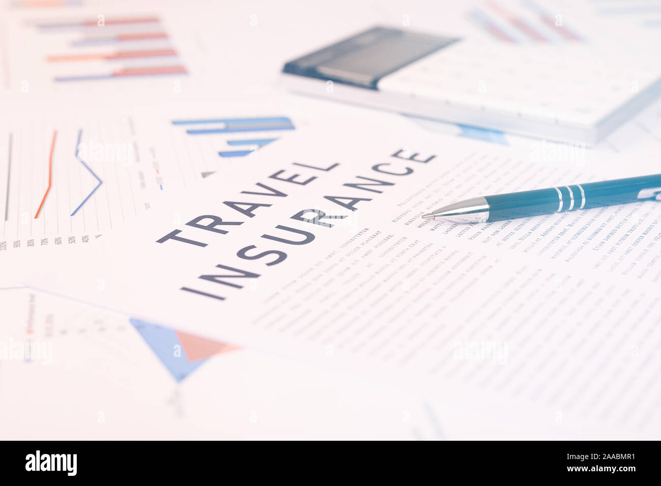 travel insurance concept, documents on the desktop Stock Photo - Alamy