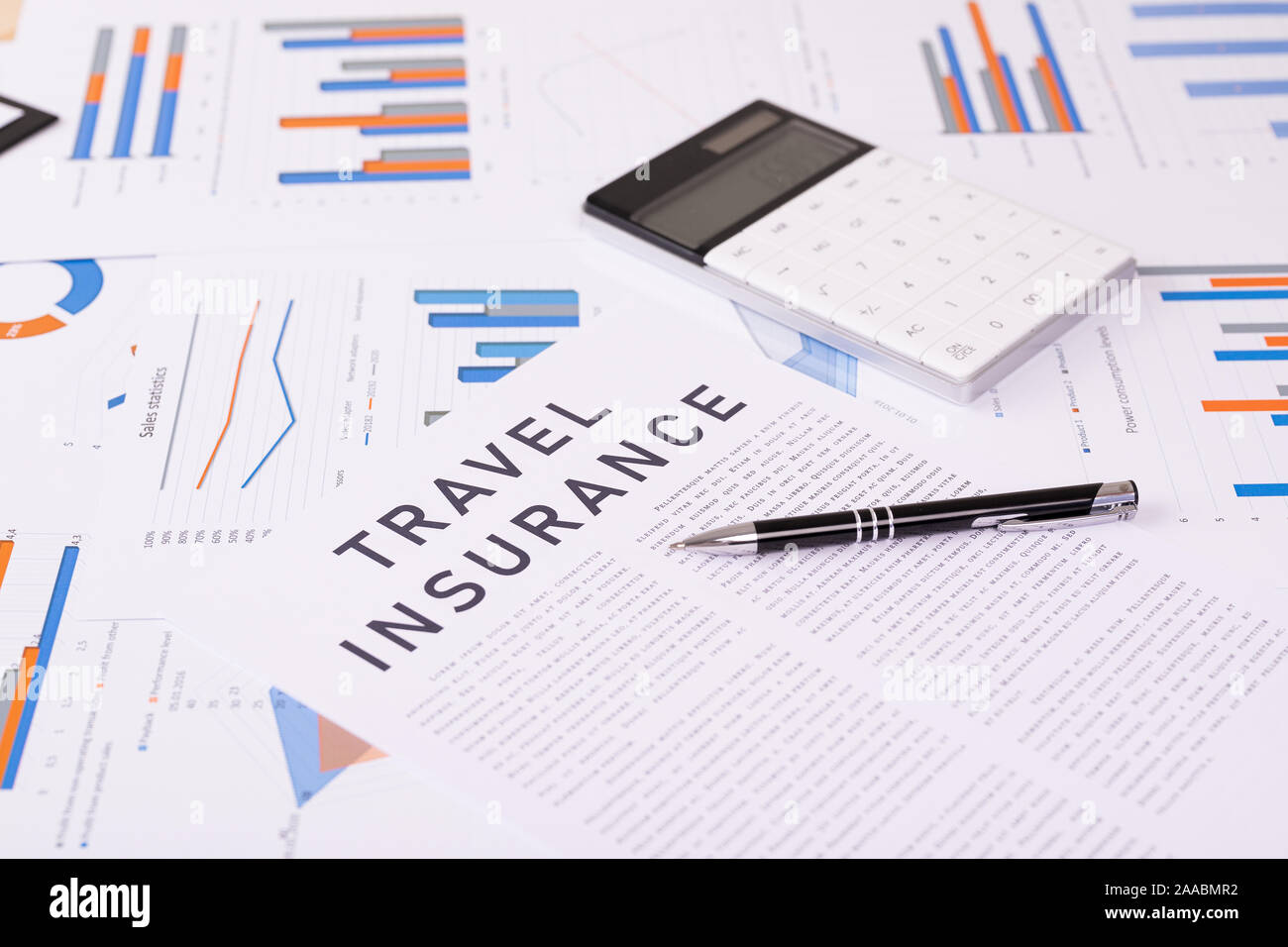 travel insurance concept, documents on the desktop Stock Photo - Alamy