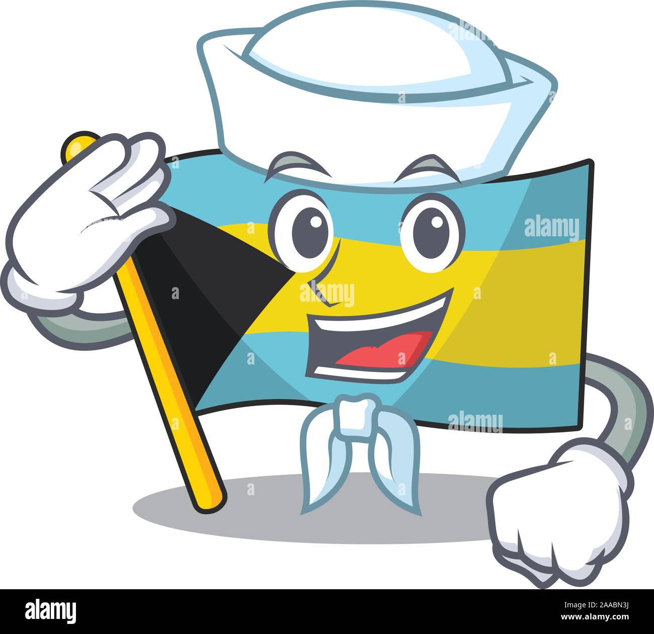 Flag bahamas cartoon with in sailor character Stock Vector Image & Art ...