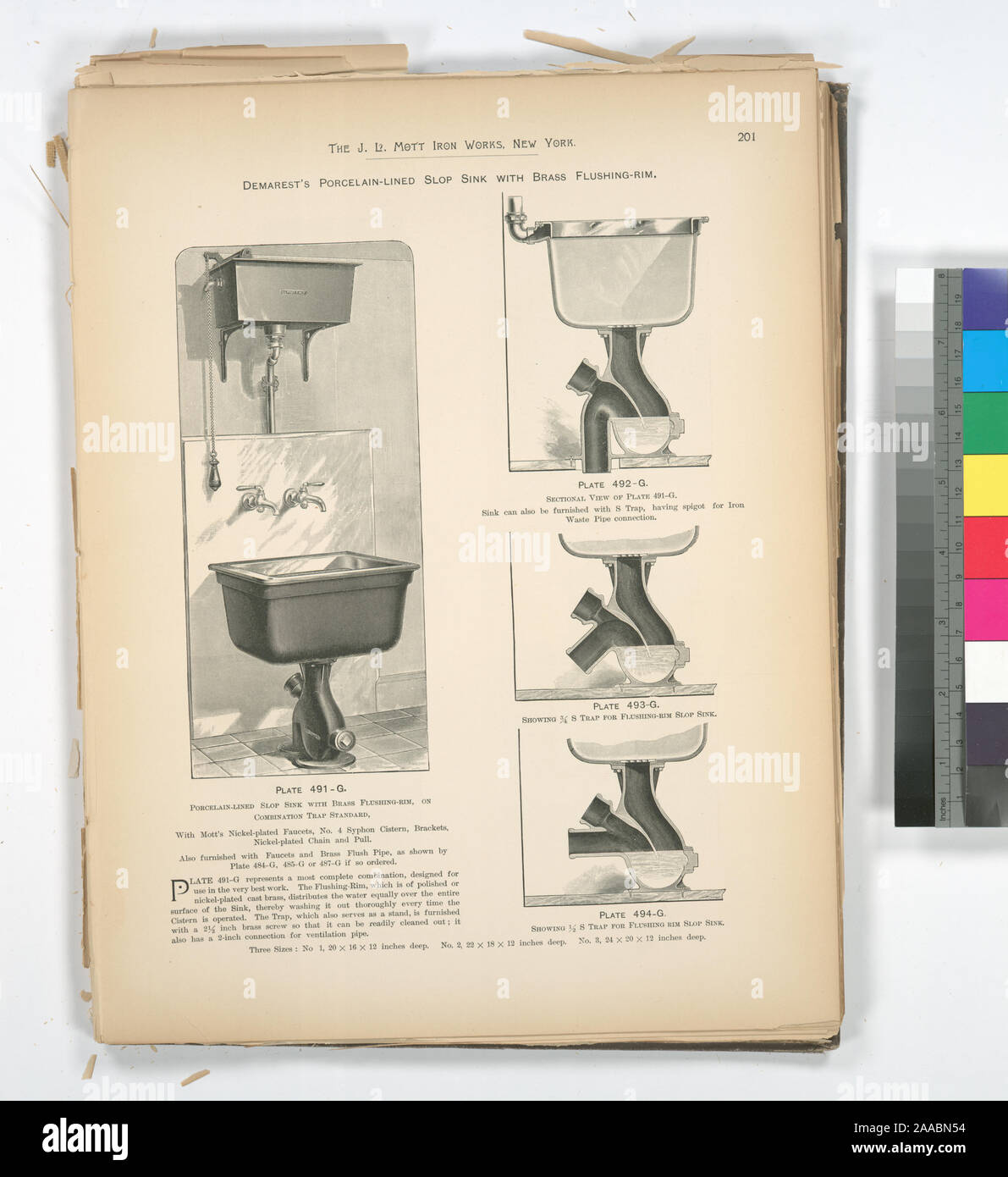 Demarest's Porcelain-Lined Slop Sink with Brass Flushing-rim.; Demarest ...