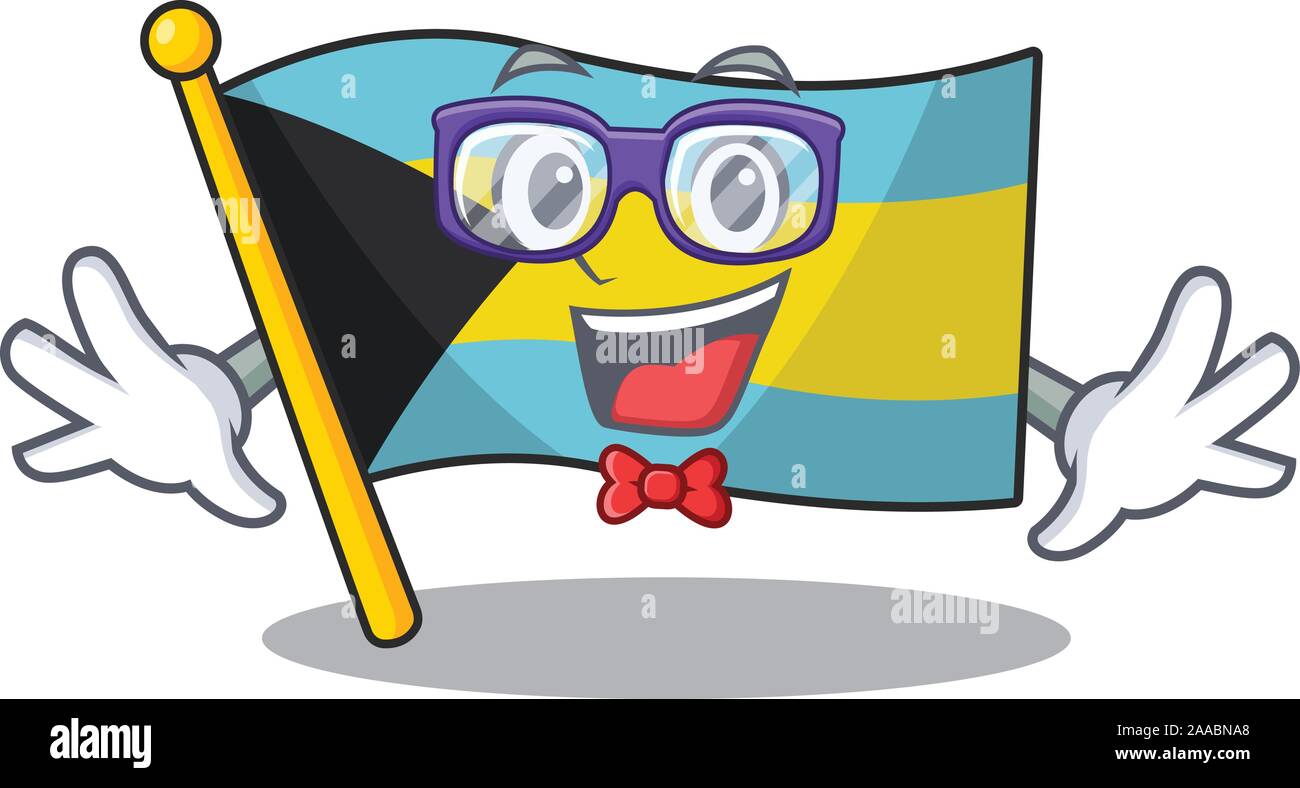 Cartoon flag bahamas isolated in happy geek Stock Vector Image & Art ...