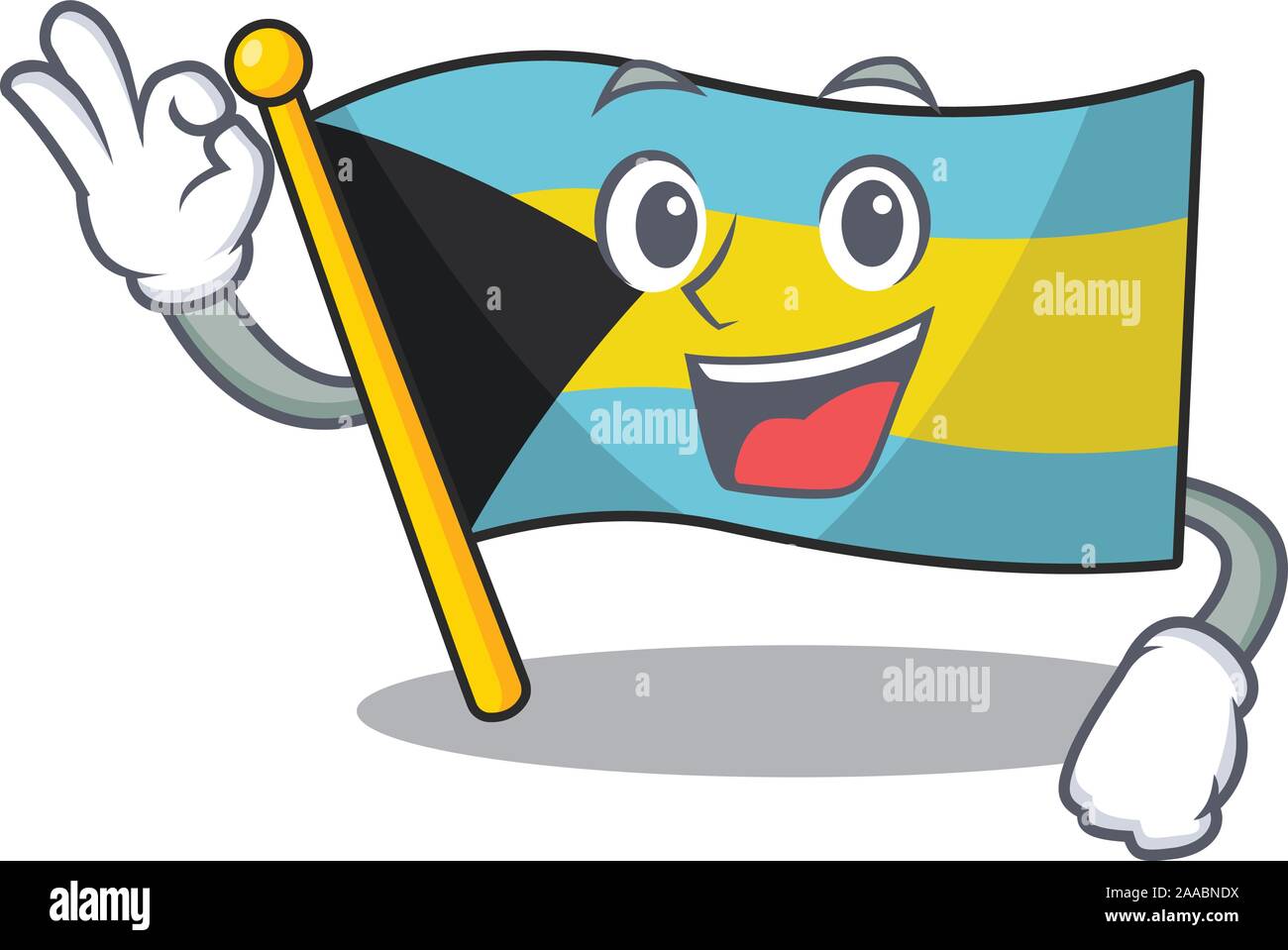 Cartoon flag bahamas isolated in happy okay Stock Vector Image & Art ...