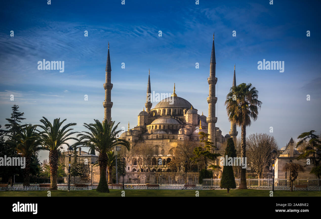 Mosque of Sultanahmet called also the Blue Mosque alley view from ...
