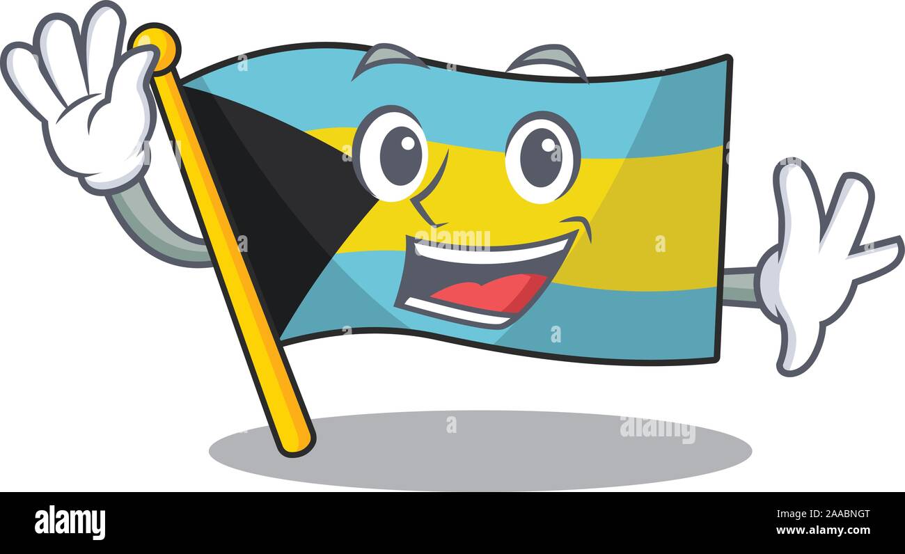 Cartoon flag bahamas isolated in happy waving Stock Vector Image & Art ...