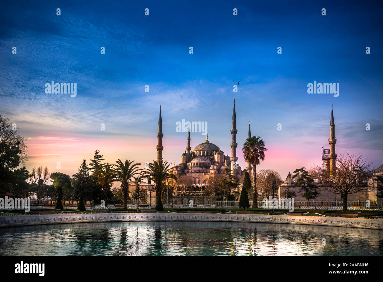 Mosque of Sultanahmet called also the Blue Mosque alley view from ...