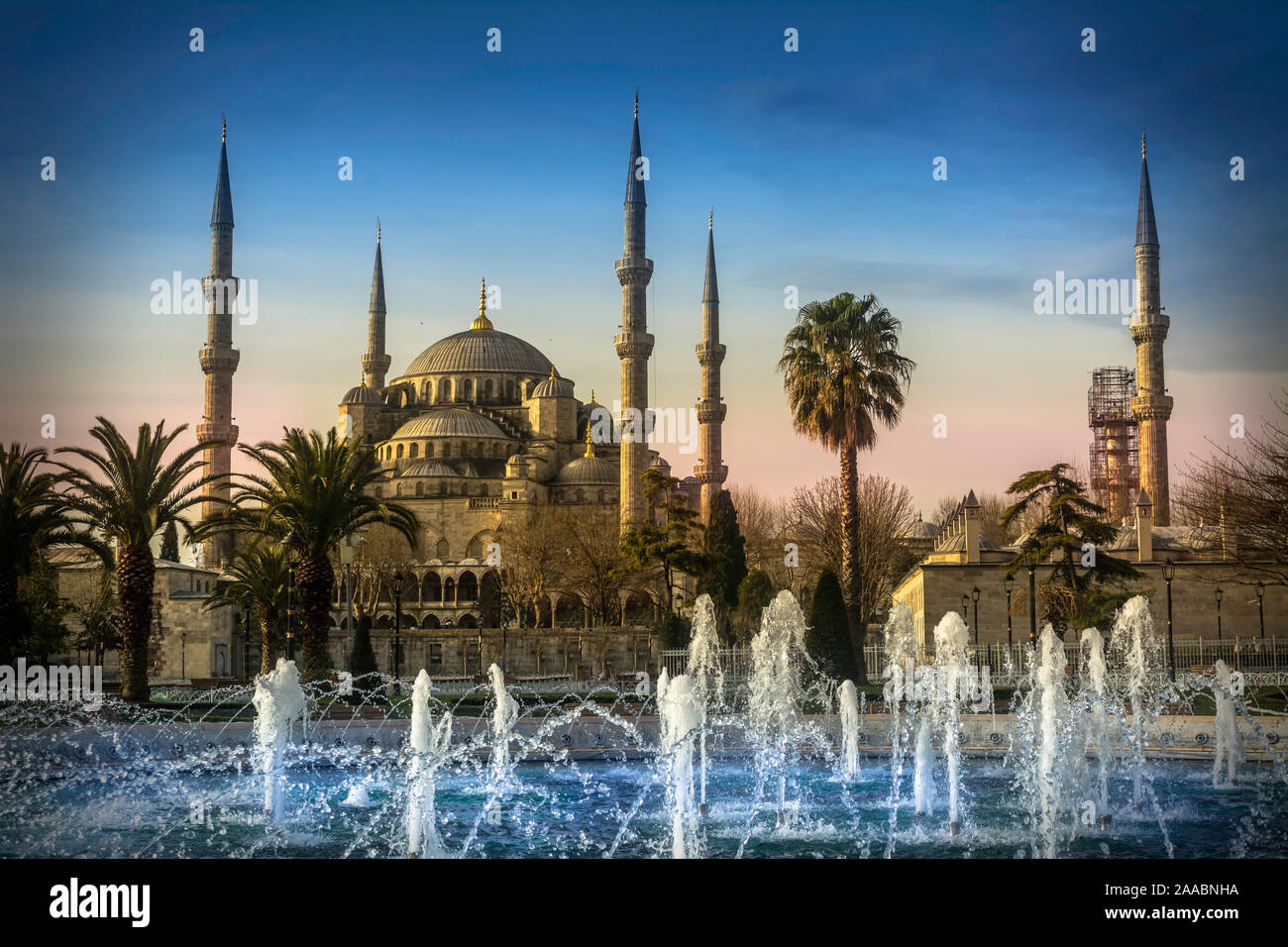 Mosque of Sultanahmet called also the Blue Mosque alley view from ...