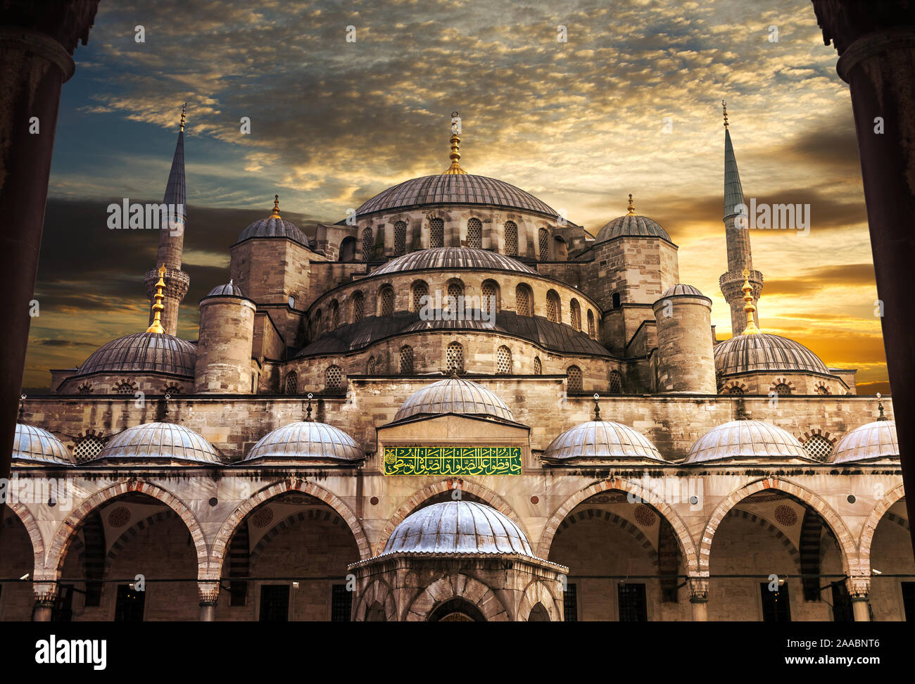 Mosque of Sultanahmet called also the Blue Mosque alley view from ...