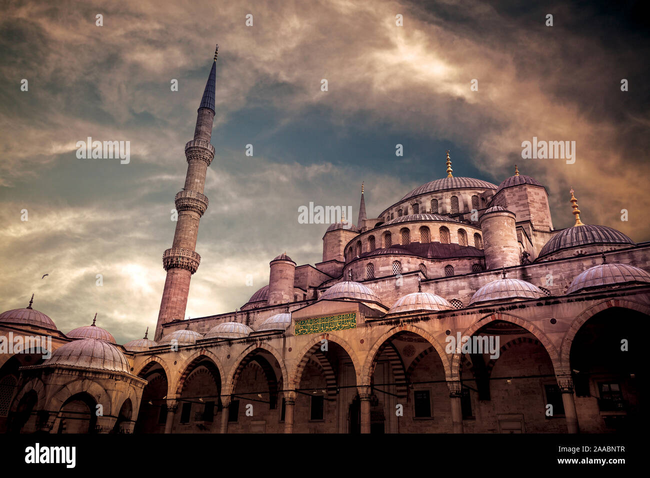 Mosque of Sultanahmet called also the Blue Mosque alley view from ...