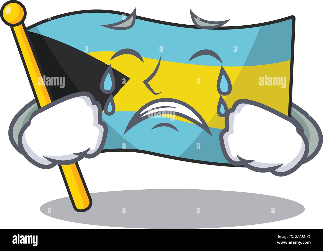 Flag bahamas cartoon with in crying character Stock Vector Image & Art ...