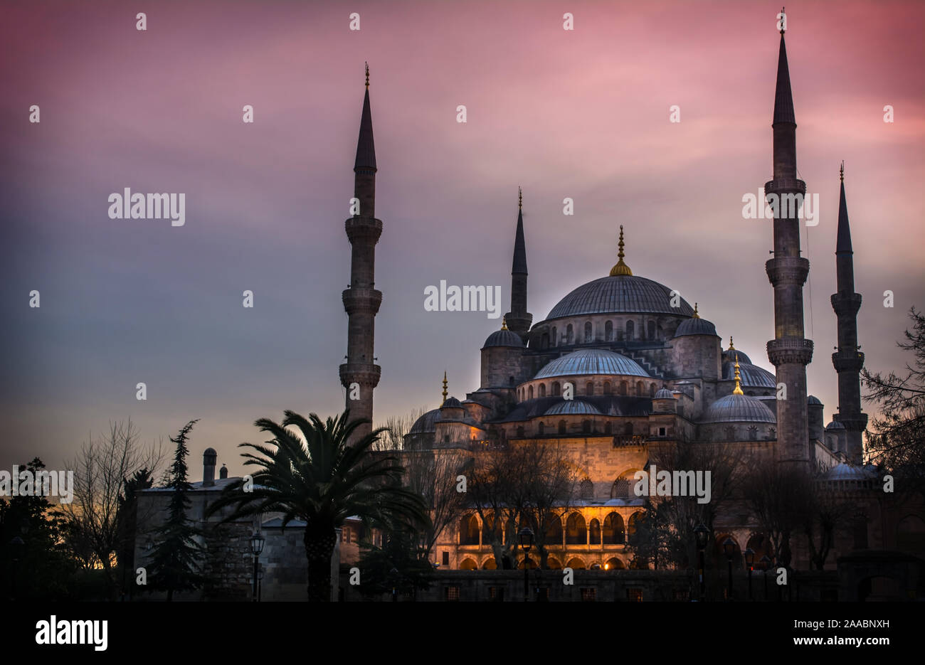 Mosque of Sultanahmet called also the Blue Mosque alley view from ...