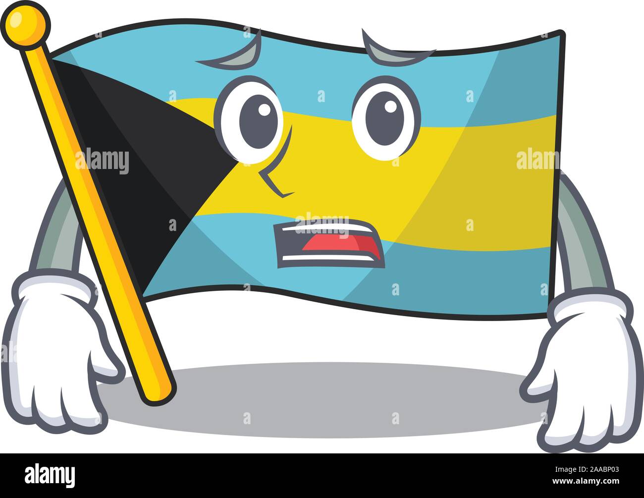 Flag bahamas cartoon with in afraid character Stock Vector Image & Art ...