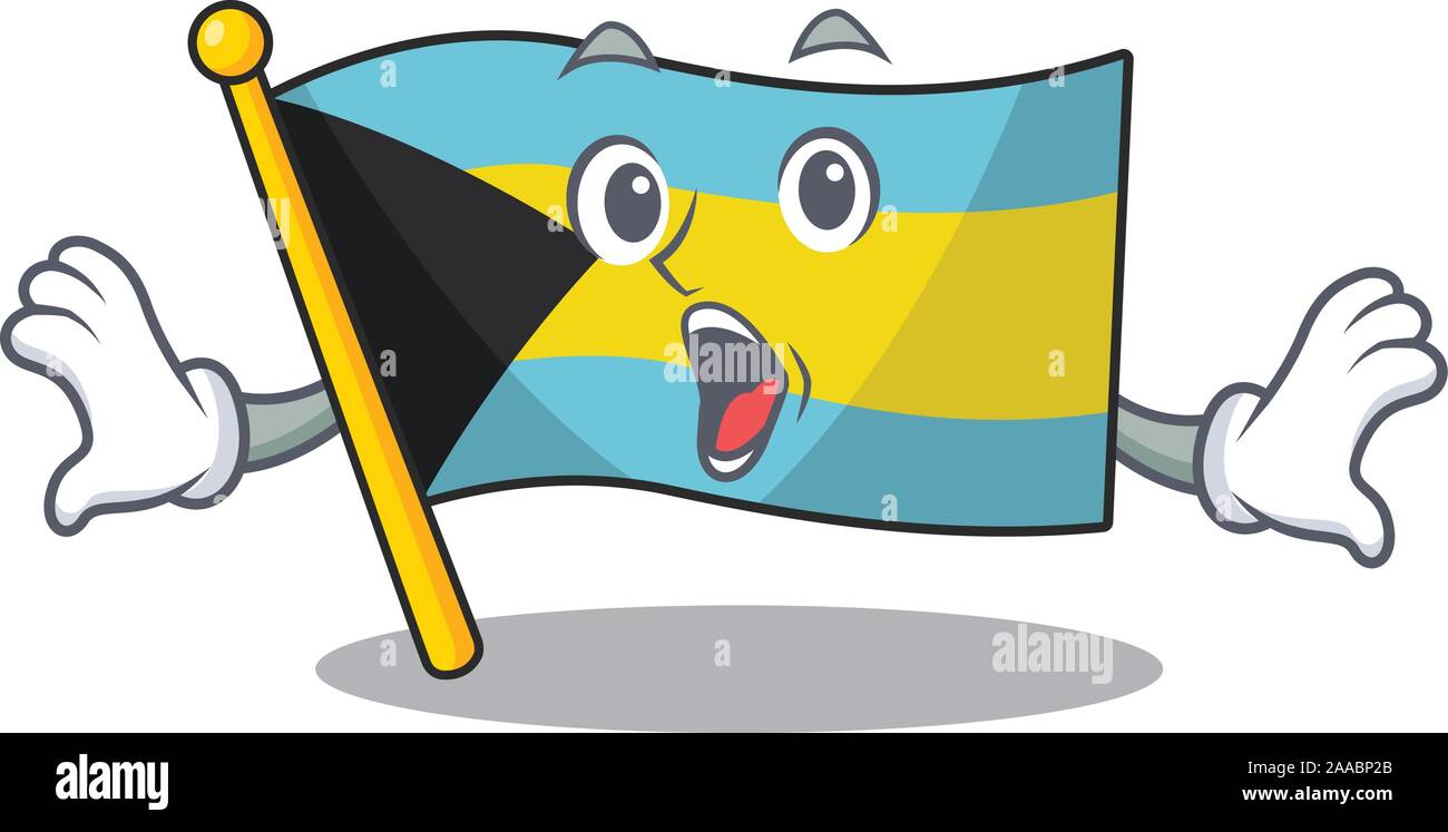 Flag bahamas cartoon with in surprised character Stock Vector Image ...