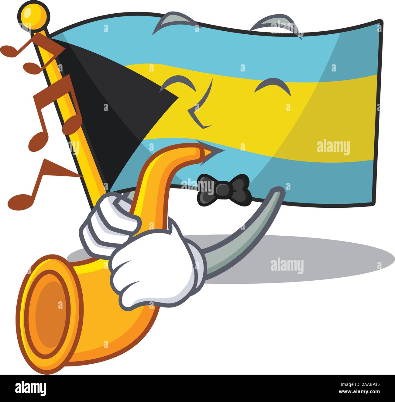 Flag bahamas cartoon with in with trumpet character Stock Vector Image ...