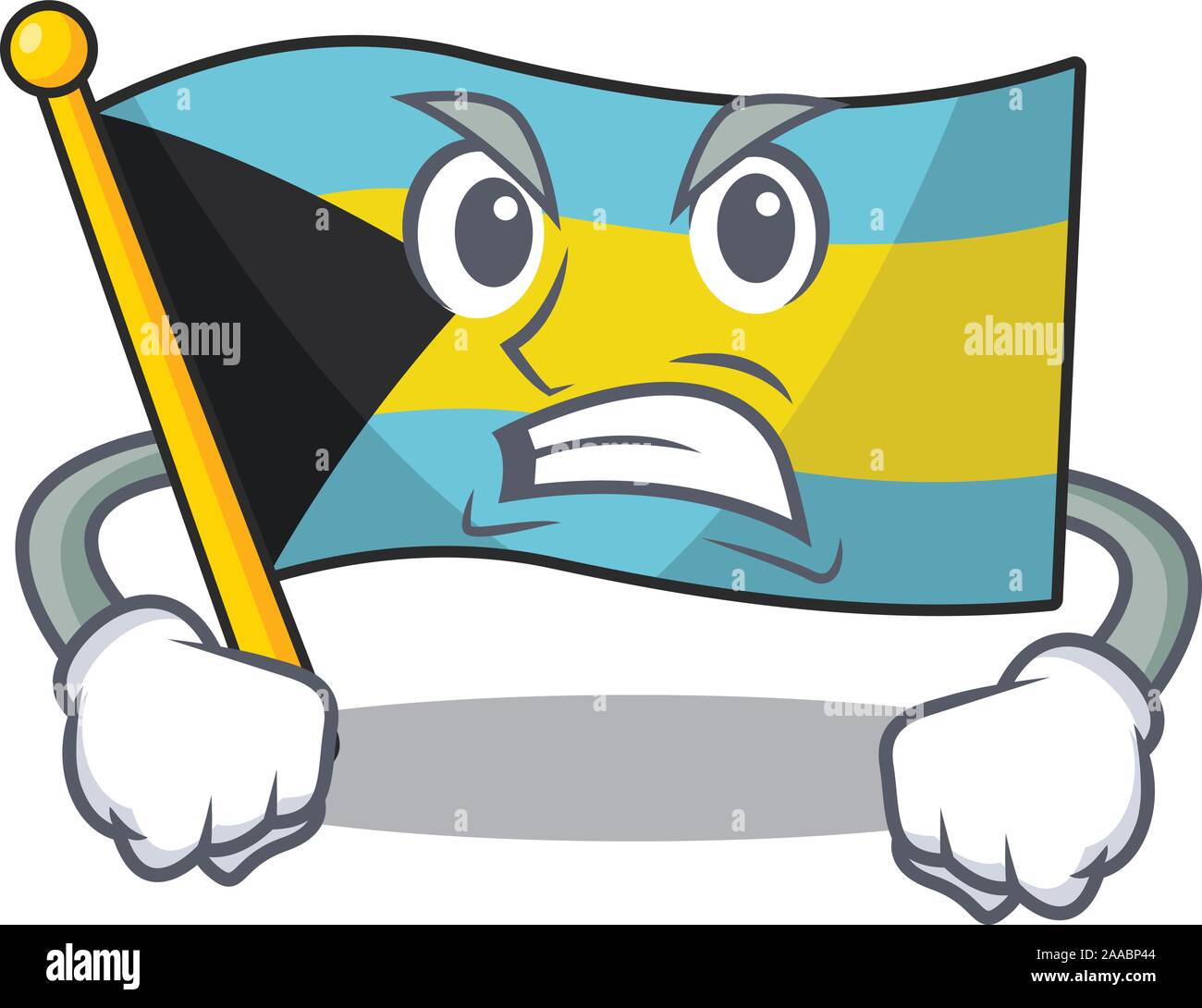 Flag bahamas cartoon with in angry character Stock Vector Image & Art ...