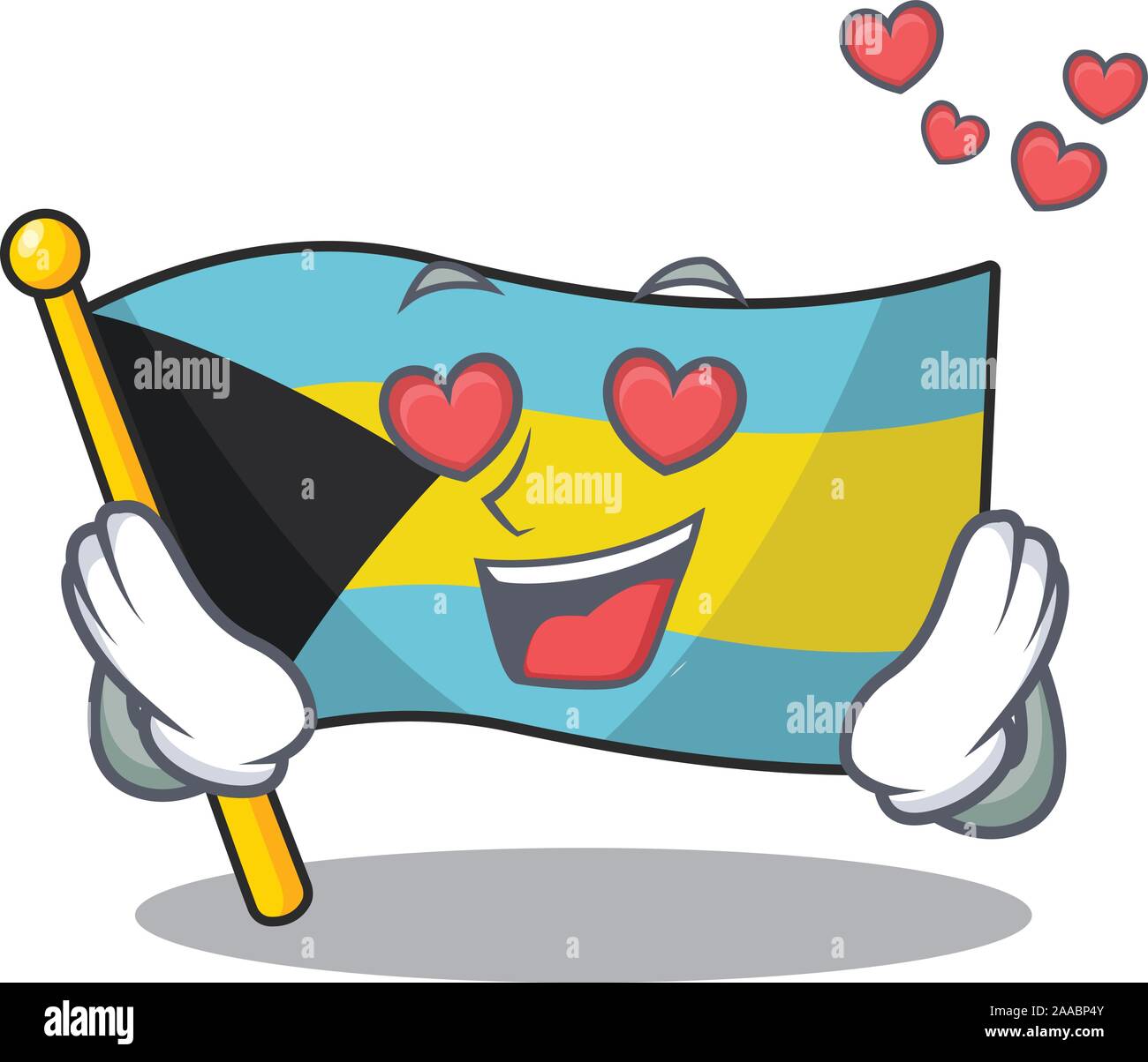 Flag bahamas cartoon with in in love character Stock Vector Image & Art ...