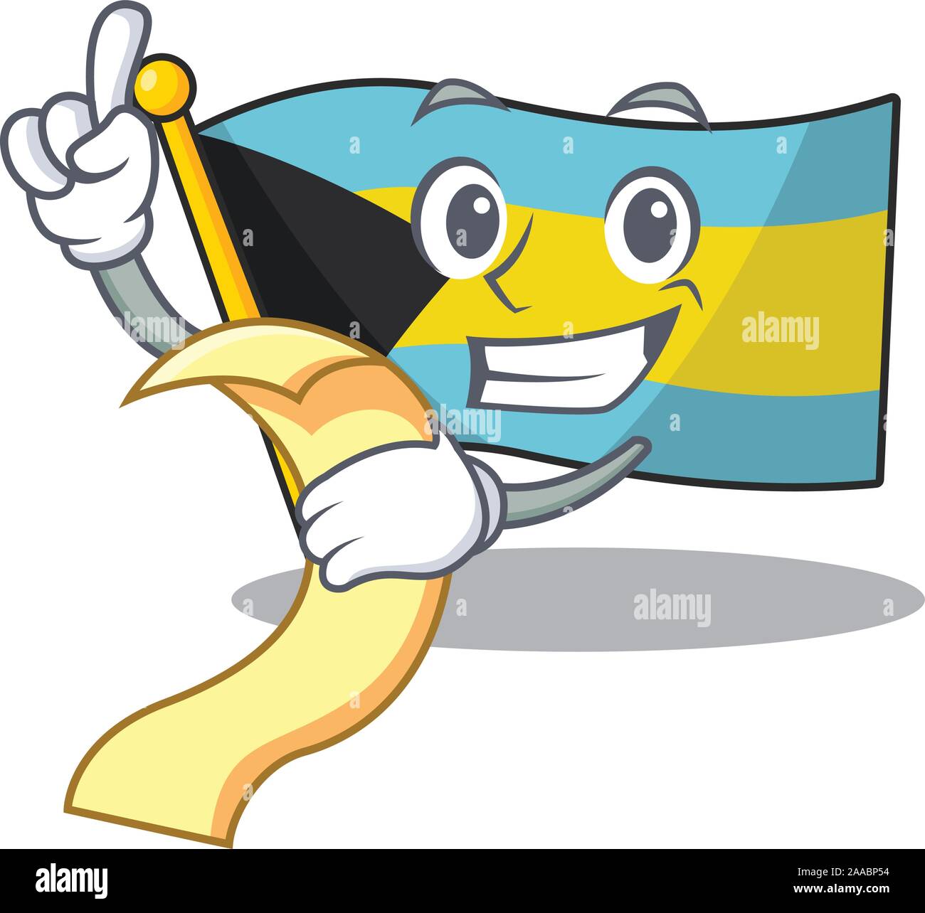 Flag bahamas cartoon with in holding bill character Stock Vector Image ...