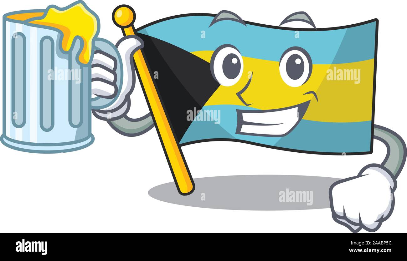Flag bahamas cartoon with in holding juice character Stock Vector Image ...