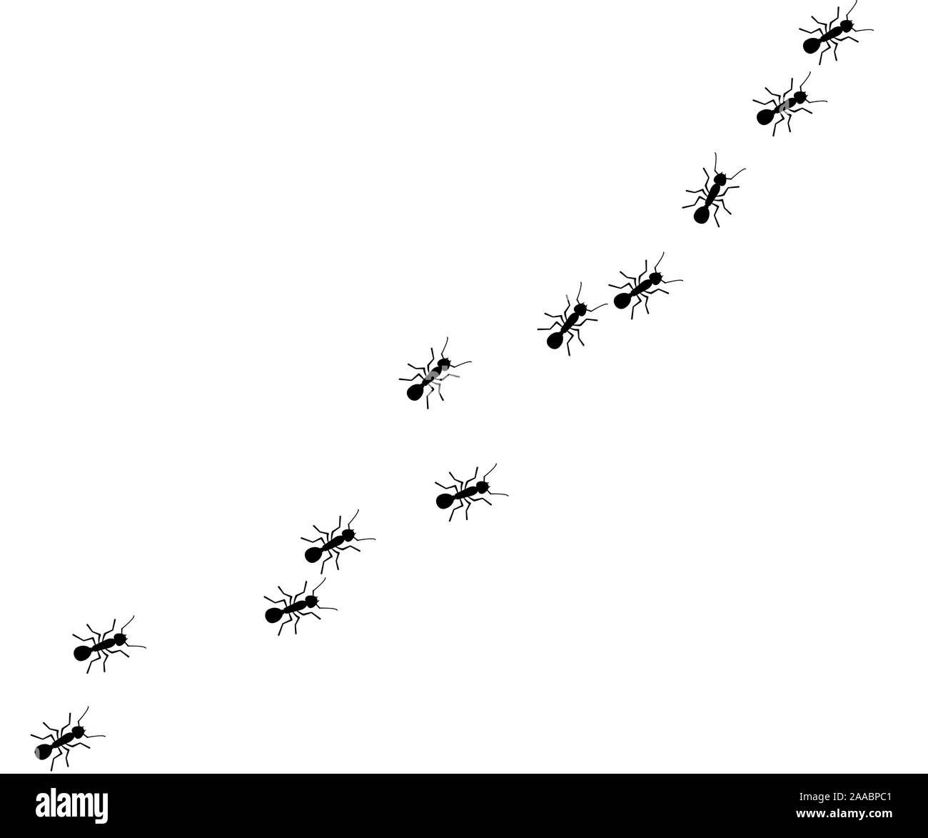 Worker ants marching. Vector ant seamless border. Working team concept. Small vector bug colony ...