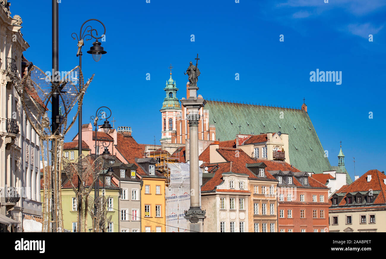 Sigismund's Column, Castle Square - Old town - Warsaw landmarks ...