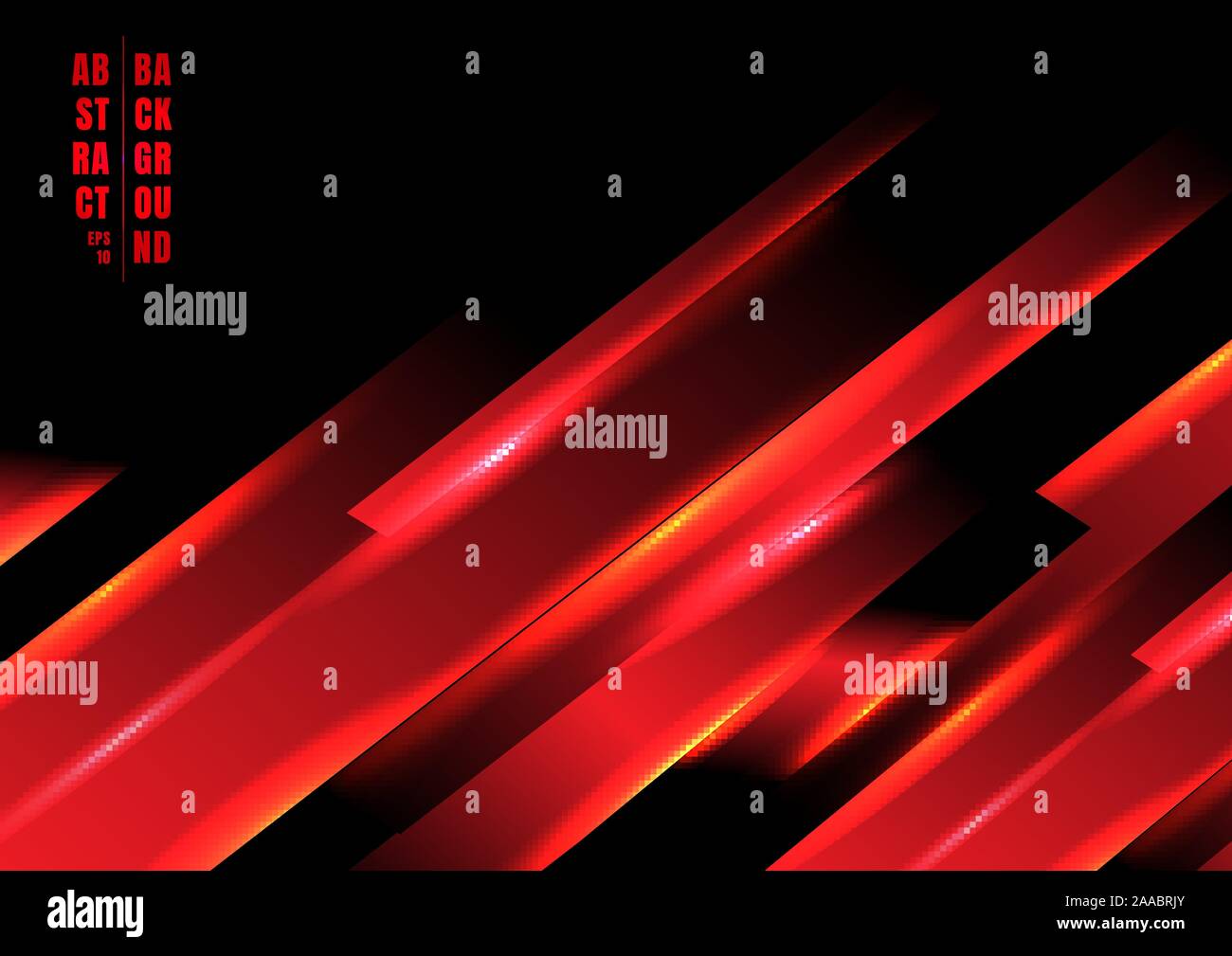 Abstract red color light oblique line technology concept on black ...