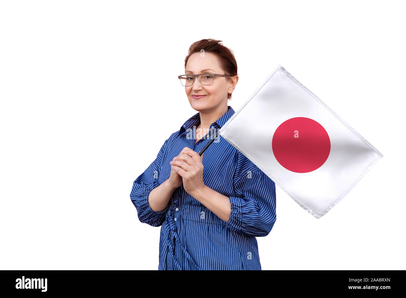 Holding japanese flag hi-res stock photography and images - Alamy