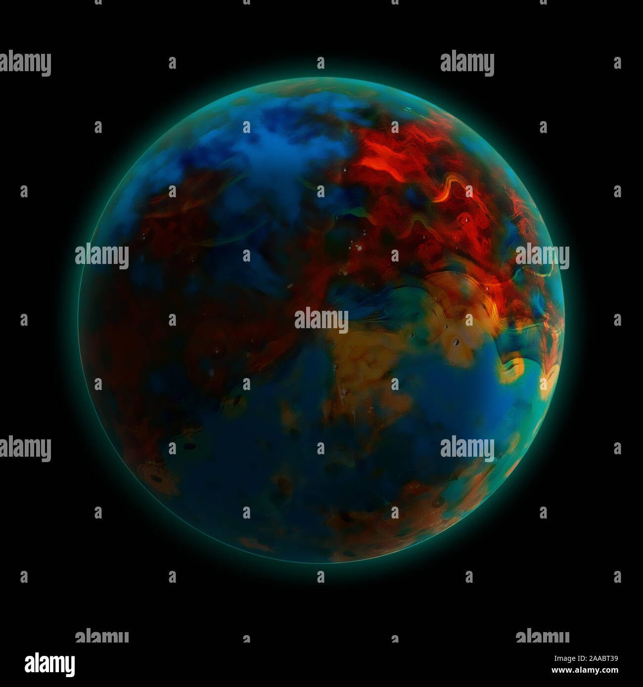 Abstract alien planet detailed design, 3d illustration Stock Photo - Alamy