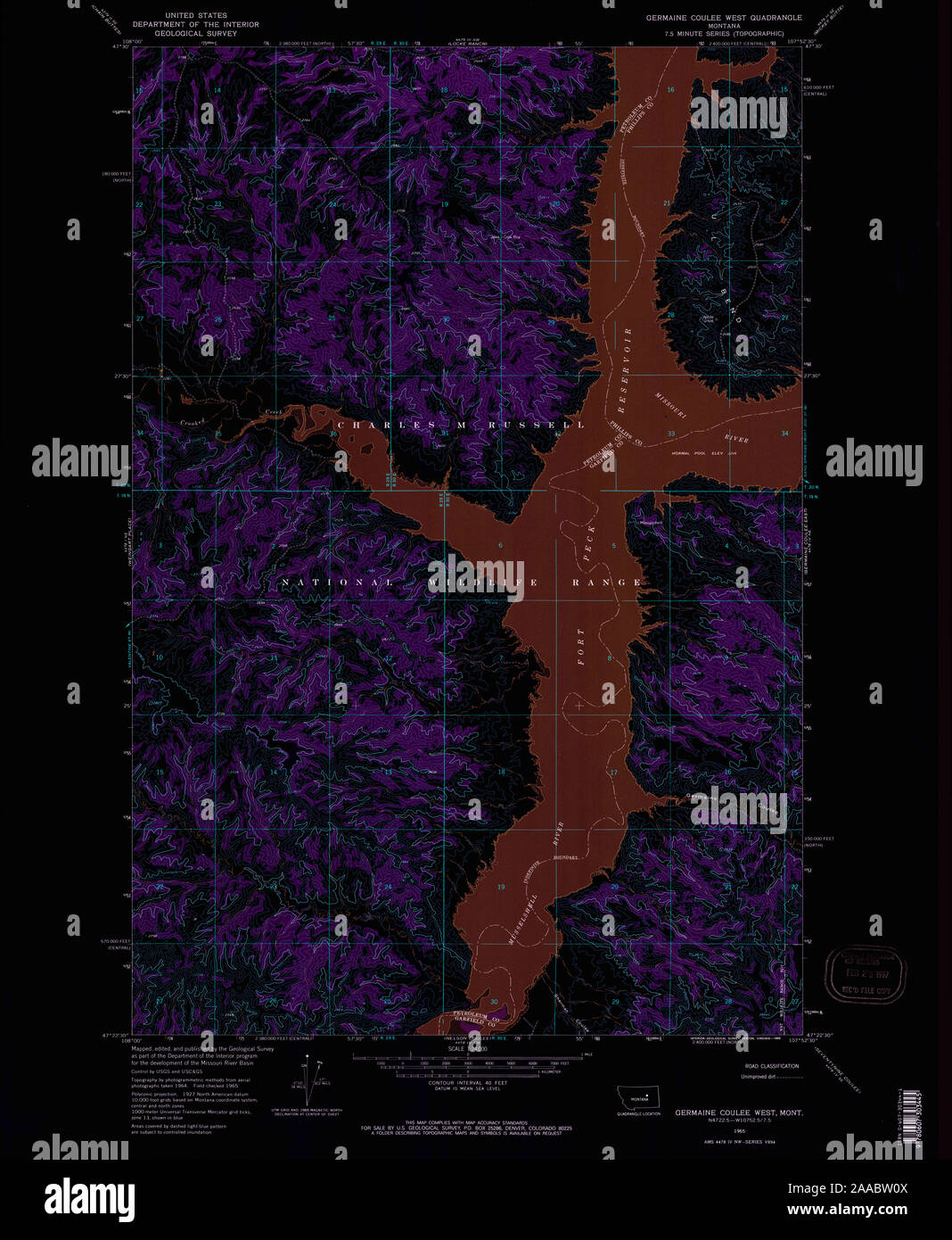 USGS TOPO Map Montana MT Germaine Coulee West 264006 1965 24000 ...
