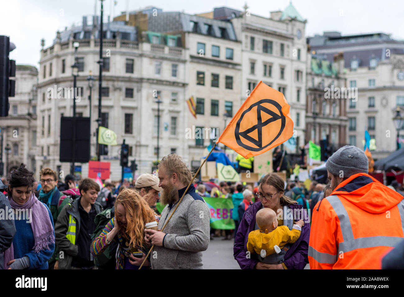 London, England –October 11, 2019: Extinction Rebellion protesters in ...