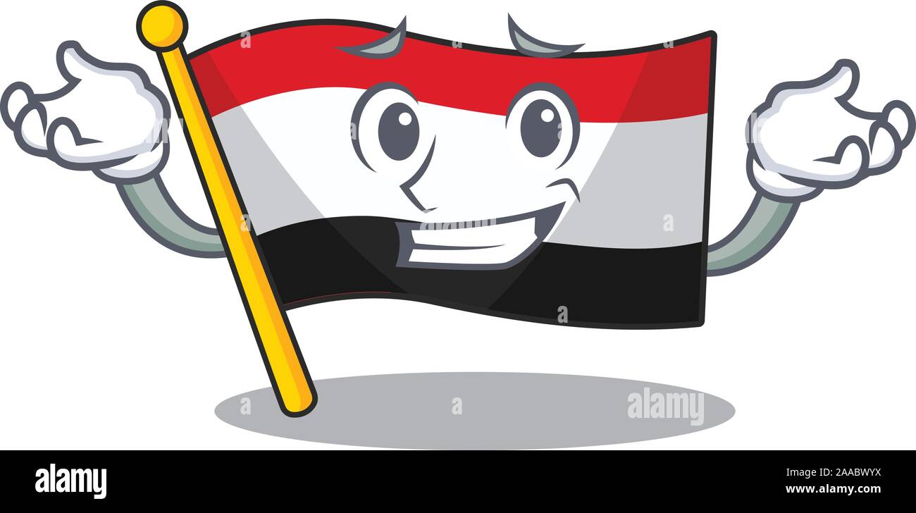 Flag yemen cartoon with in grinning character Stock Vector Image & Art ...