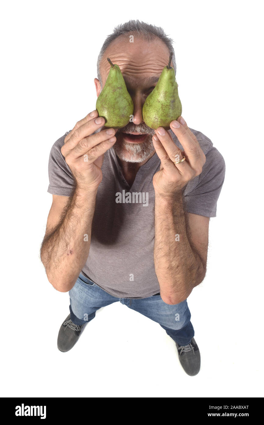 Senior man eating healthy food Cut Out Stock Images & Pictures - Alamy