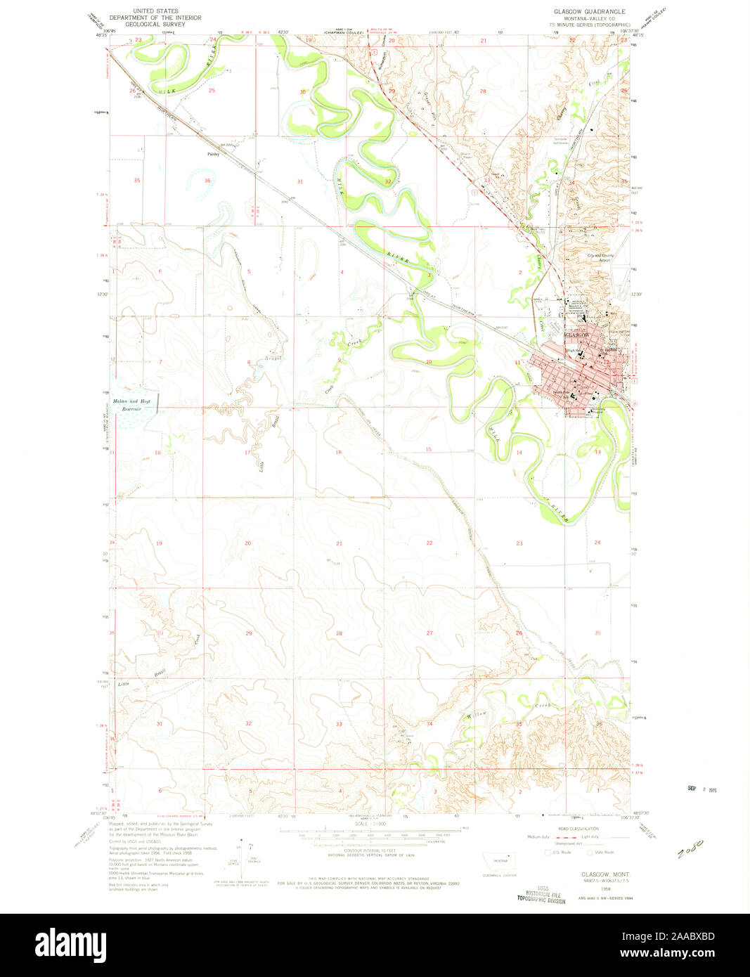 Map of glasgow montana hi-res stock photography and images - Alamy