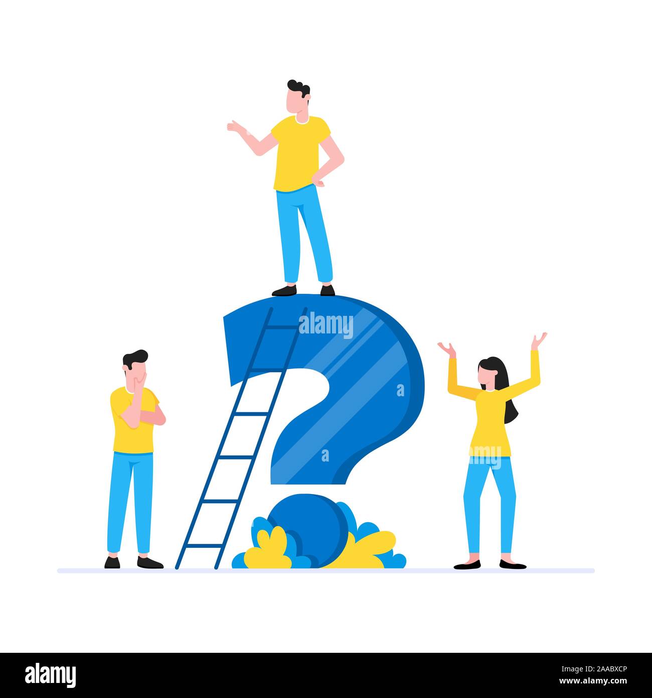 Teamwork concept with tiny people characters working together with big ...