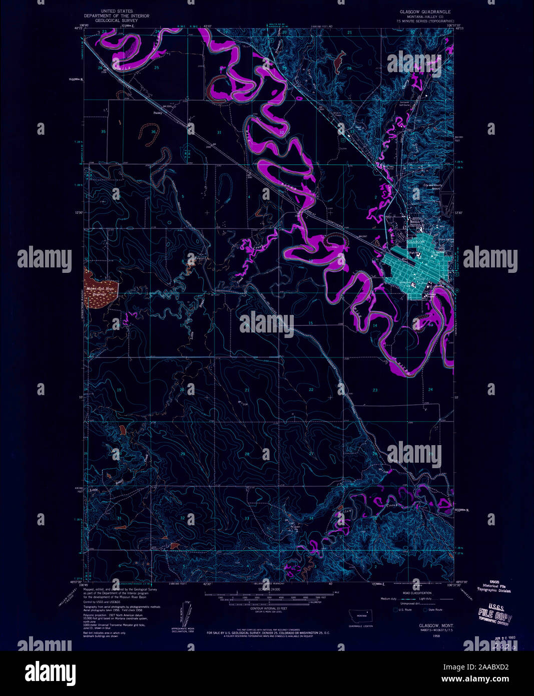 Map of glasgow montana hi-res stock photography and images - Alamy