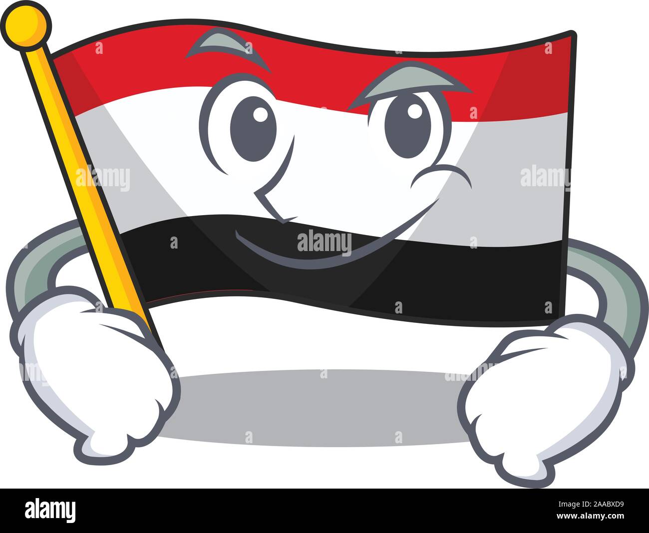 Flag yemen cartoon with in smirking character Stock Vector Image & Art ...