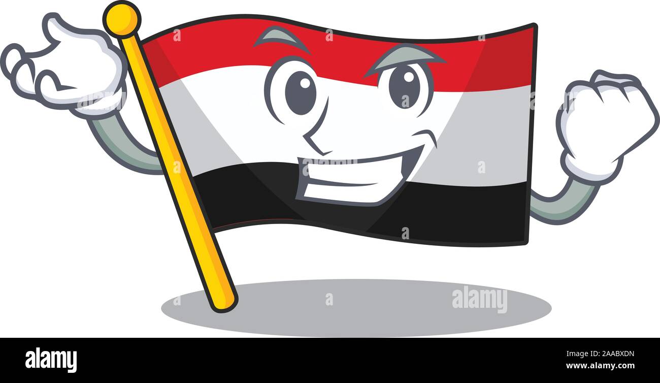 Flag yemen cartoon with in successful character Stock Vector Image ...