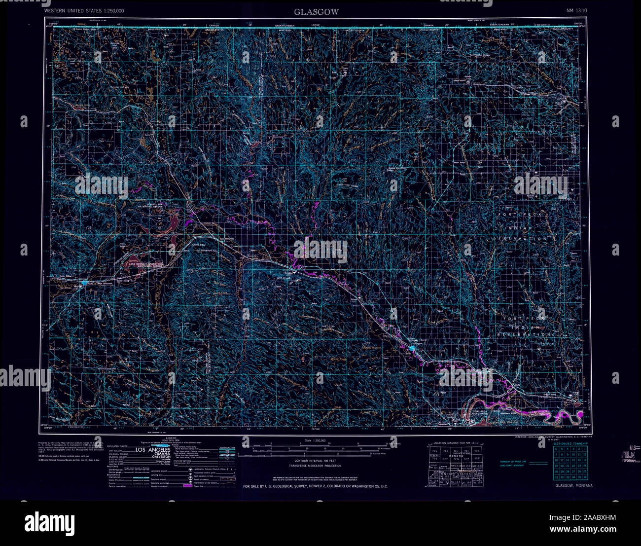 Map of glasgow montana hi-res stock photography and images - Alamy