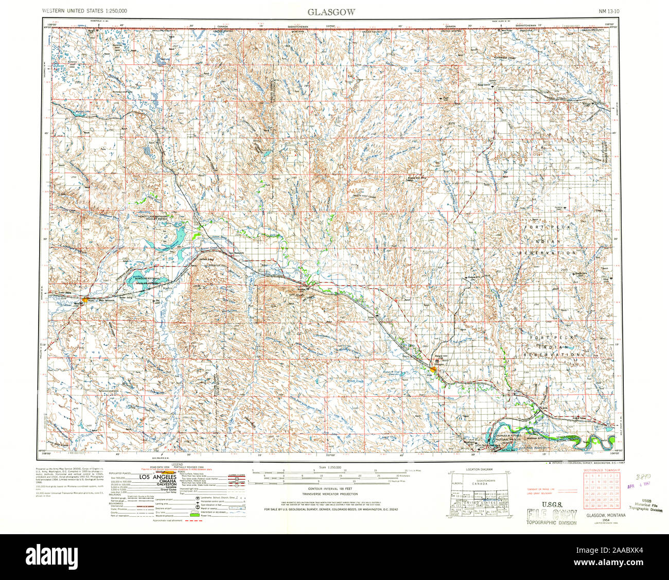 Map of glasgow montana hi-res stock photography and images - Alamy