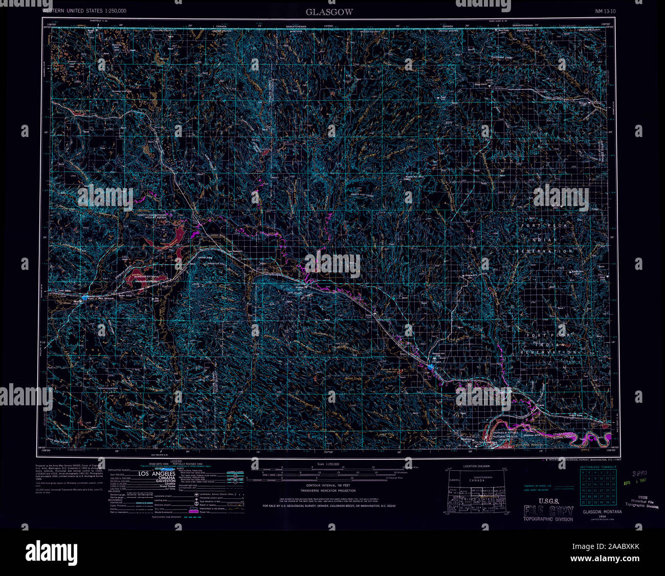 Map of glasgow montana hi-res stock photography and images - Alamy