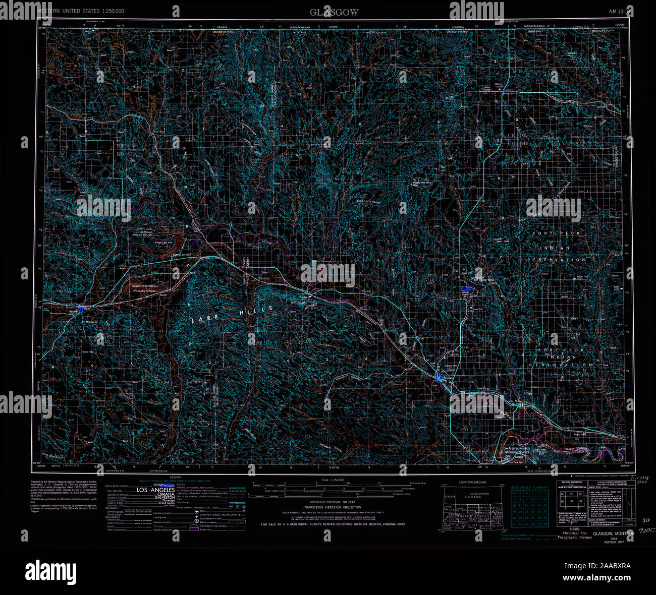 Map of glasgow montana hi-res stock photography and images - Alamy