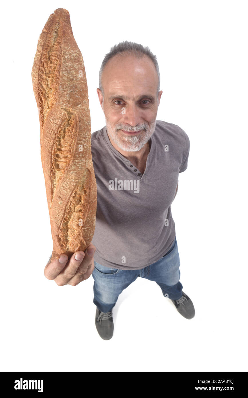 Man eating snack bread Cut Out Stock Images & Pictures - Alamy