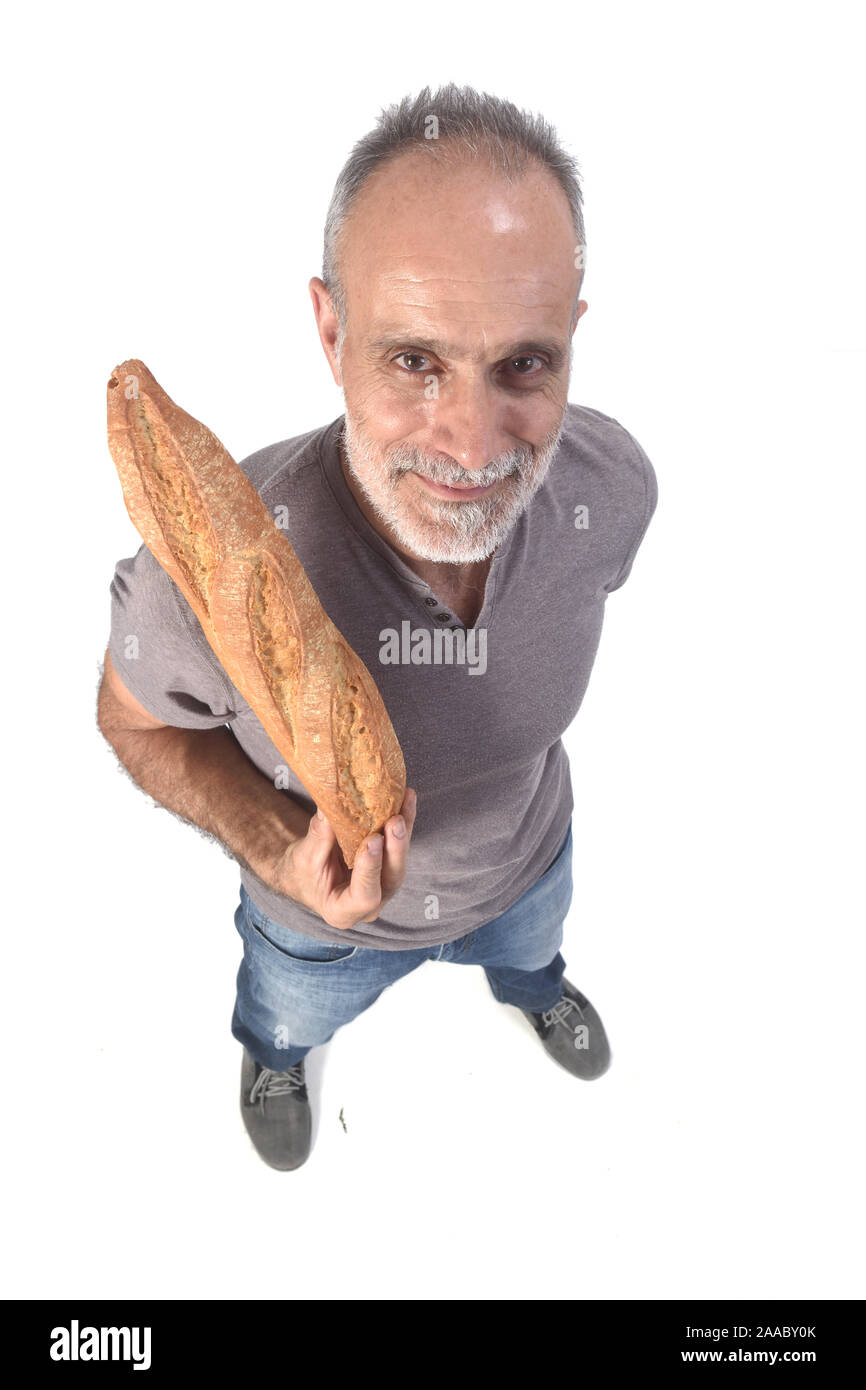 Man eating snack bread Cut Out Stock Images & Pictures - Alamy