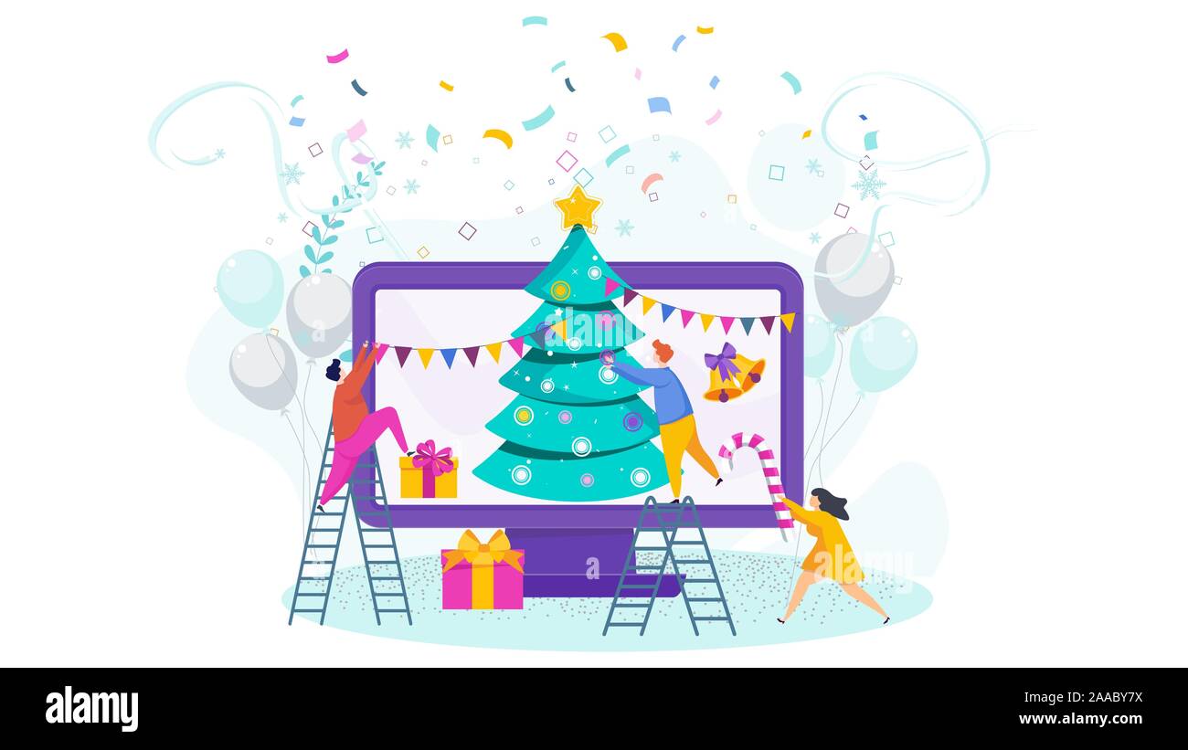 Santa computer screen cartoon hi-res stock photography and images - Alamy