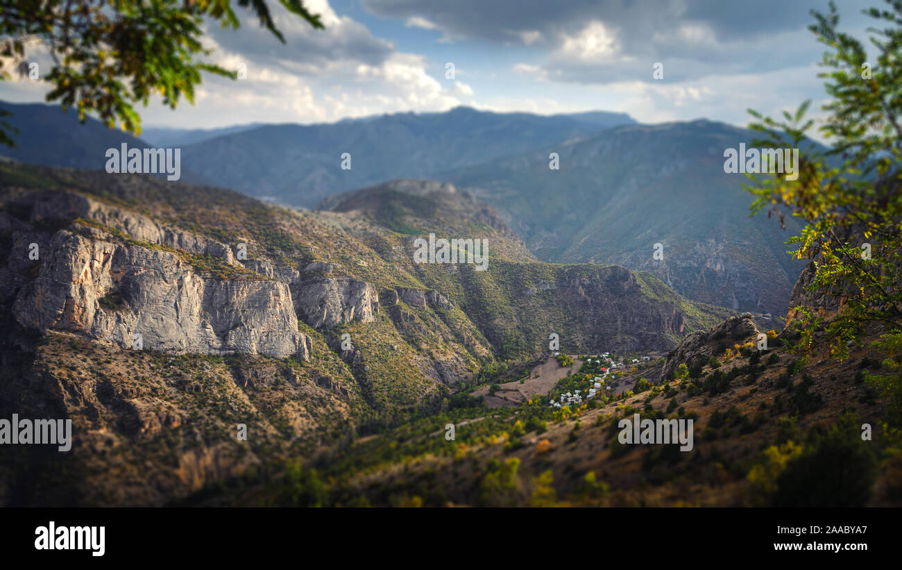 View of the Pontic Mountains near the city of Torul, Gumushane province ...