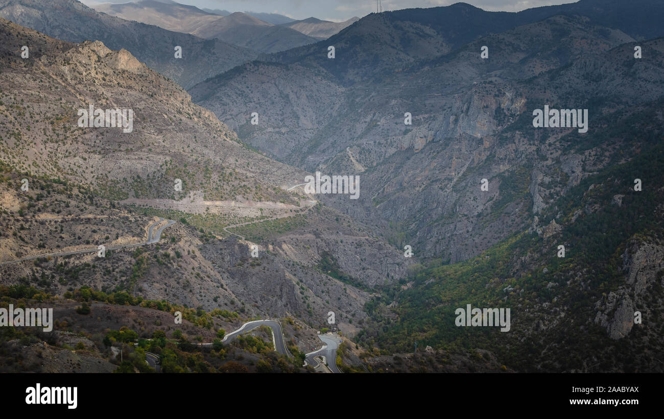 View of the Pontic Mountains near the city of Torul, Gumushane province ...