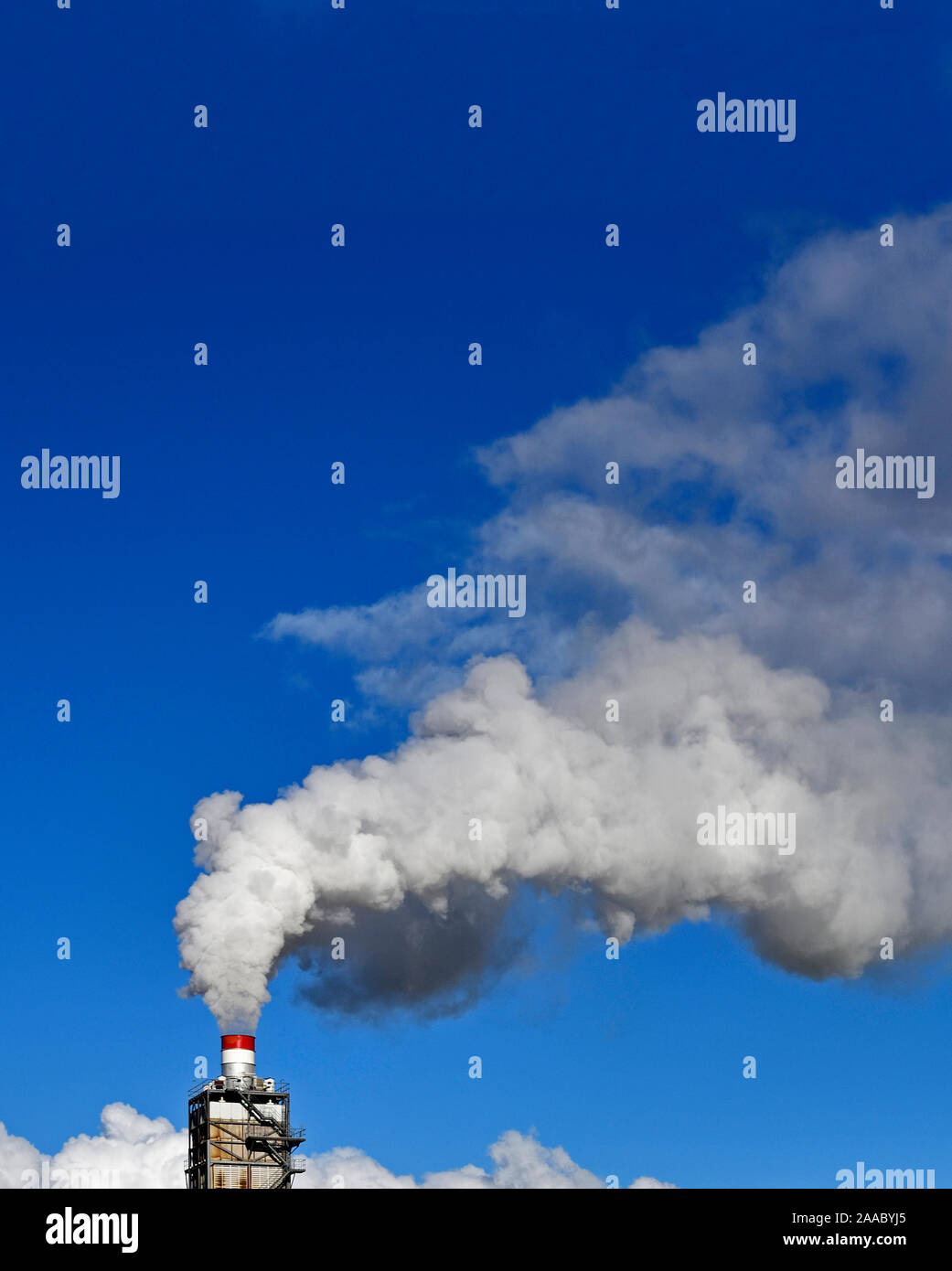 Air pollution from industrial plant. Egger Barony industrial plant ...